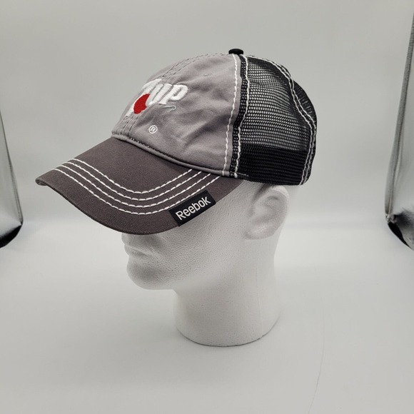 Reebok | Accessories | 7up Hat Cap Mens Gray Adjustable Mesh Back Logo ...